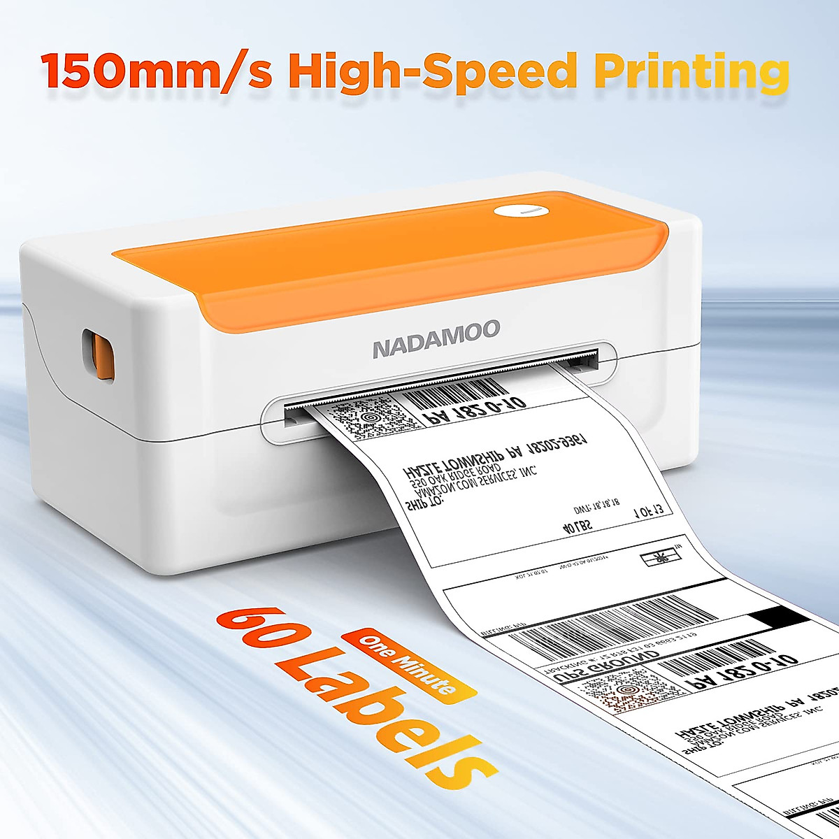 NADAMOO Thermal Label Printer, 4x6 Thermal Shipping Label Printer, High Speed Commercial Direct Thermal Label Maker, Support Windows Mac, Compatible with Shopify, Ebay, Amazon, USPS, UPS，FedEx