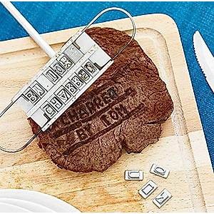 WAJJ BBQ Branding Iron with Changeable Letters Creative Barbecue Steak Names Press Tool for Grilling Outdoor