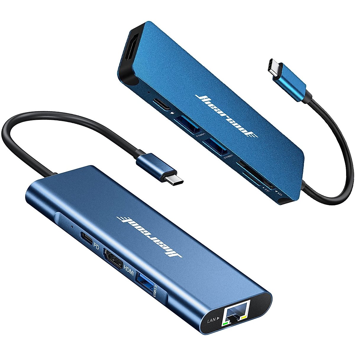 Hiearcool USB C Hub, Adapter USB C Dongle for MacBook Pro, 7 in 1 USB C to HDMI Adapter, USB C Hub,Adapter USB C Dongle for MacBook Pro, 7 in 1 USB C to HDMI Multi-port Adapter Docking Station
