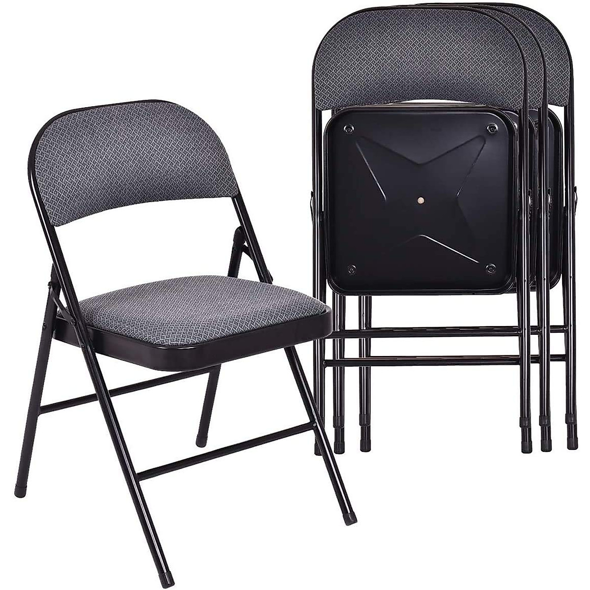 ReunionG Charles Folding Chair, 4 PCS, Black