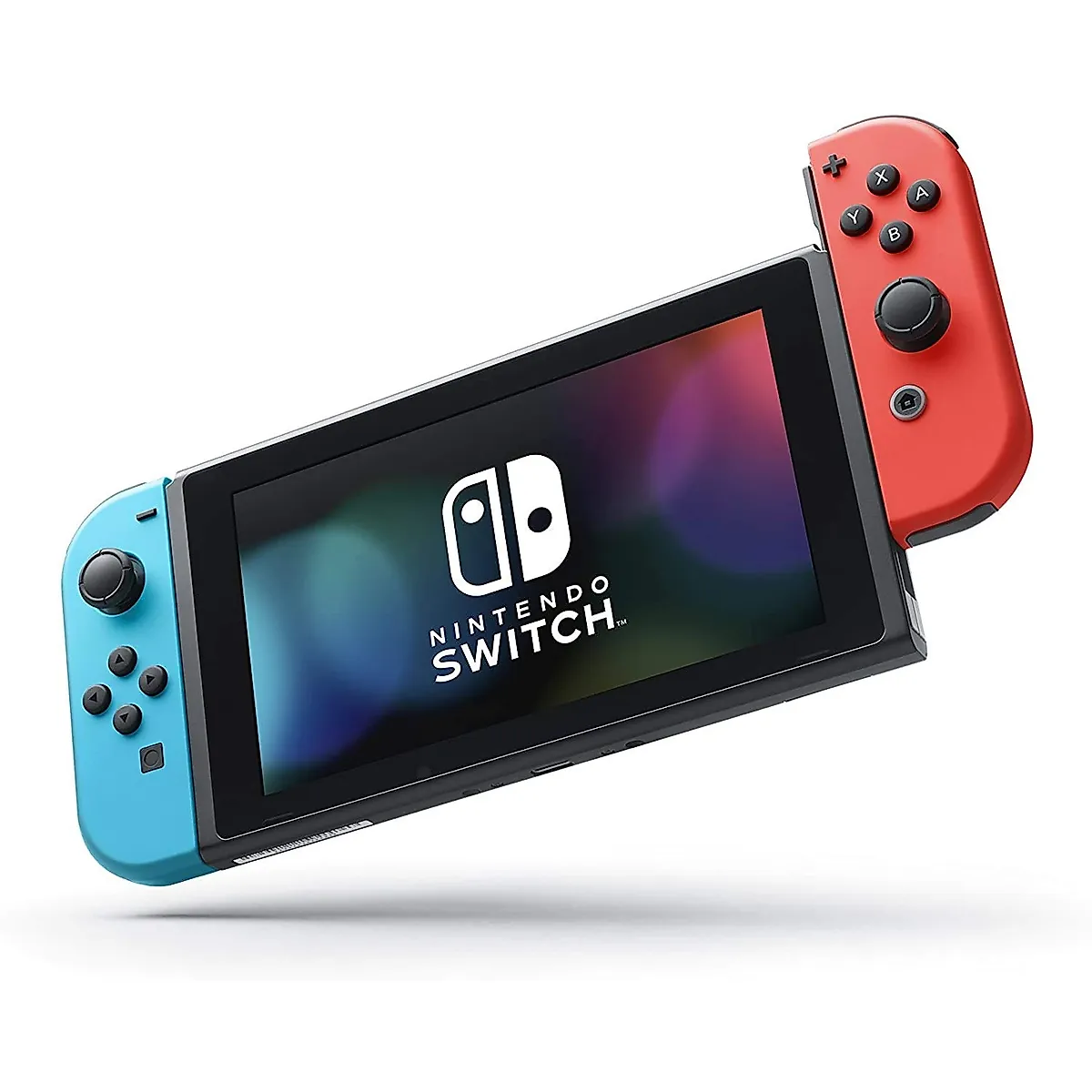 PURTCH Newest Switch w/Neon Blue & Neon Red controller + Mario Kart 8 Deluxe Game, 6.2" Touchscreen LCD Display, 802.11AC WiFi, Bluetooth 4.1 - Red and Blue