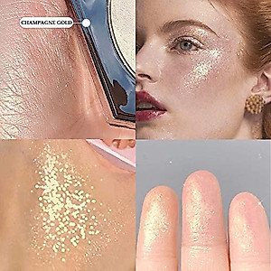 Shimmer Pearl Champagne Gold Highlighter Makeup Contour Palette,Face Illuminator Highlighter, Blush and Makeup Highlighter Bronzer Palette Highlighter+Makeup iluminadores Make Up (Dazzling)