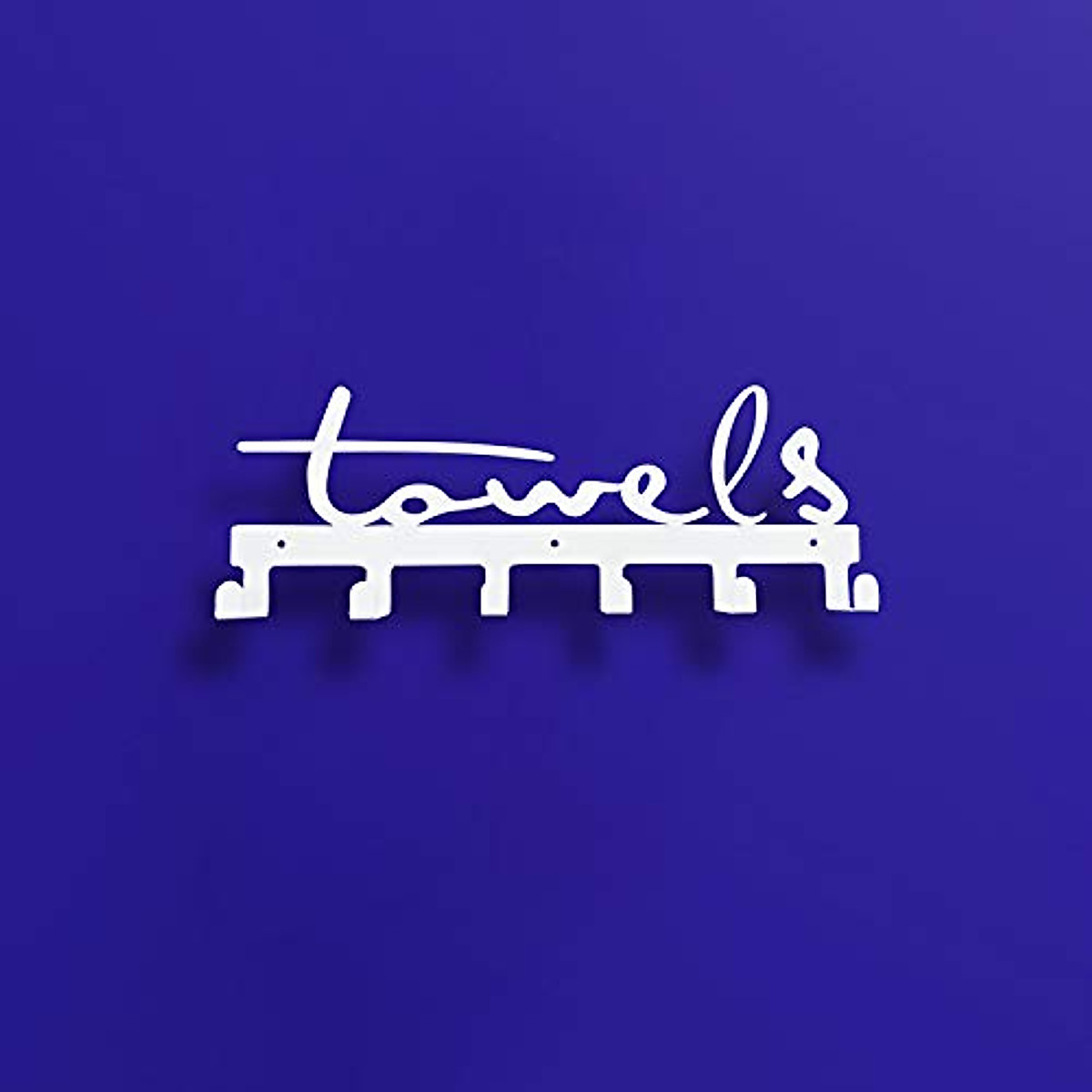 Goutoports Towel Rack Wall Mount Bathroom Towel Holder Bathroom Decor Metal Holder Rack 6 Hooks Rustproof and Waterproof (White)