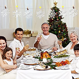 Snowflake Cutouts Decorations, Winter Christmas Snowflake Paper Cutouts with Glue Point Dots for Bulletin Board Frozen Party Home Class Office Decor Accessories (Silver, 45 Pieces)