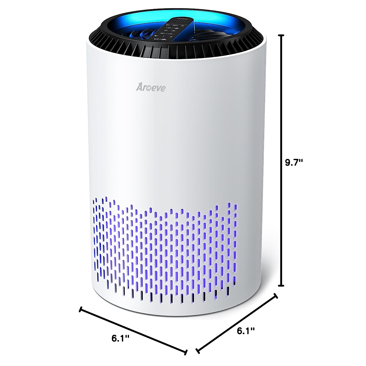 AROEVE Air Purifiers for Home, H13 HEPA Air Purifiers Air Cleaner For Smoke Pollen Dander Hair Smell Portable Air Purifier with Sleep Mode Speed Control For Bedroom Office Living Room, MK01- White