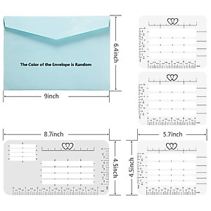 7 Pieces Envelope Addressing Guide 4 Style Addressing Stencil Templates for Envelopes with 2 Size Brush Pens, Making Thank You Card, Festival Cards, Wedding Invitations, Party Invitations