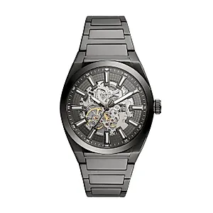 Fossil Men's Everett Automatic Stainless Steel Three-Hand Watch, Color: Smoke (Model: ME3206)