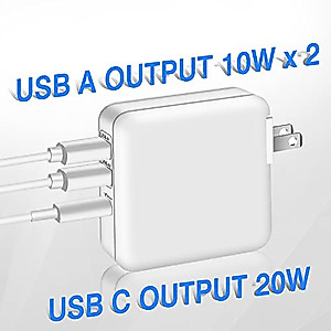USB C Charger, 40W 3 Port USB C Charging Station, PD Fast Charger Multiport USB C Charger Block Power Adapter for iPhone 14 13 12 11 Max Mini, iPad, Pixel Samsung Galaxy, MacBook, Tablet and More