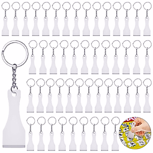 50 Pcs Lottery Scratcher Tool Plastic Scraper Tool Keychain Scoop Shape Lotto Scratcher Keyring Gambler Lucky Gift for Lottery Tickets Stickers Labels Films Sublimation Multifunction