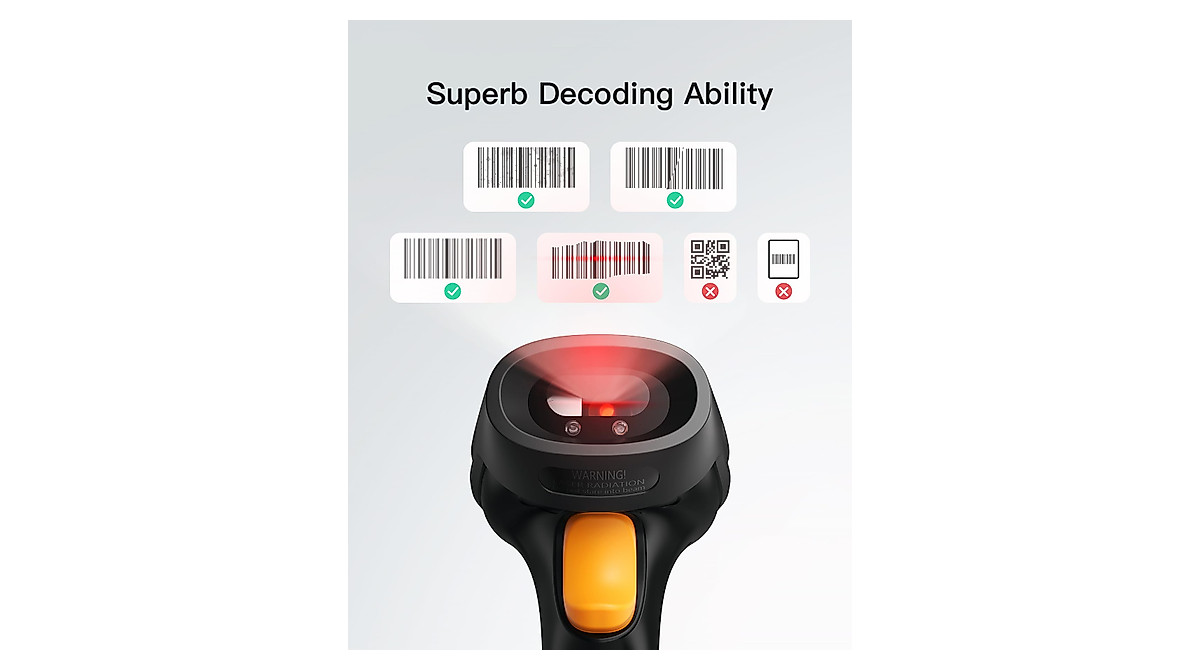Inateck Wireless Barcode Scanner - Long Battery Life