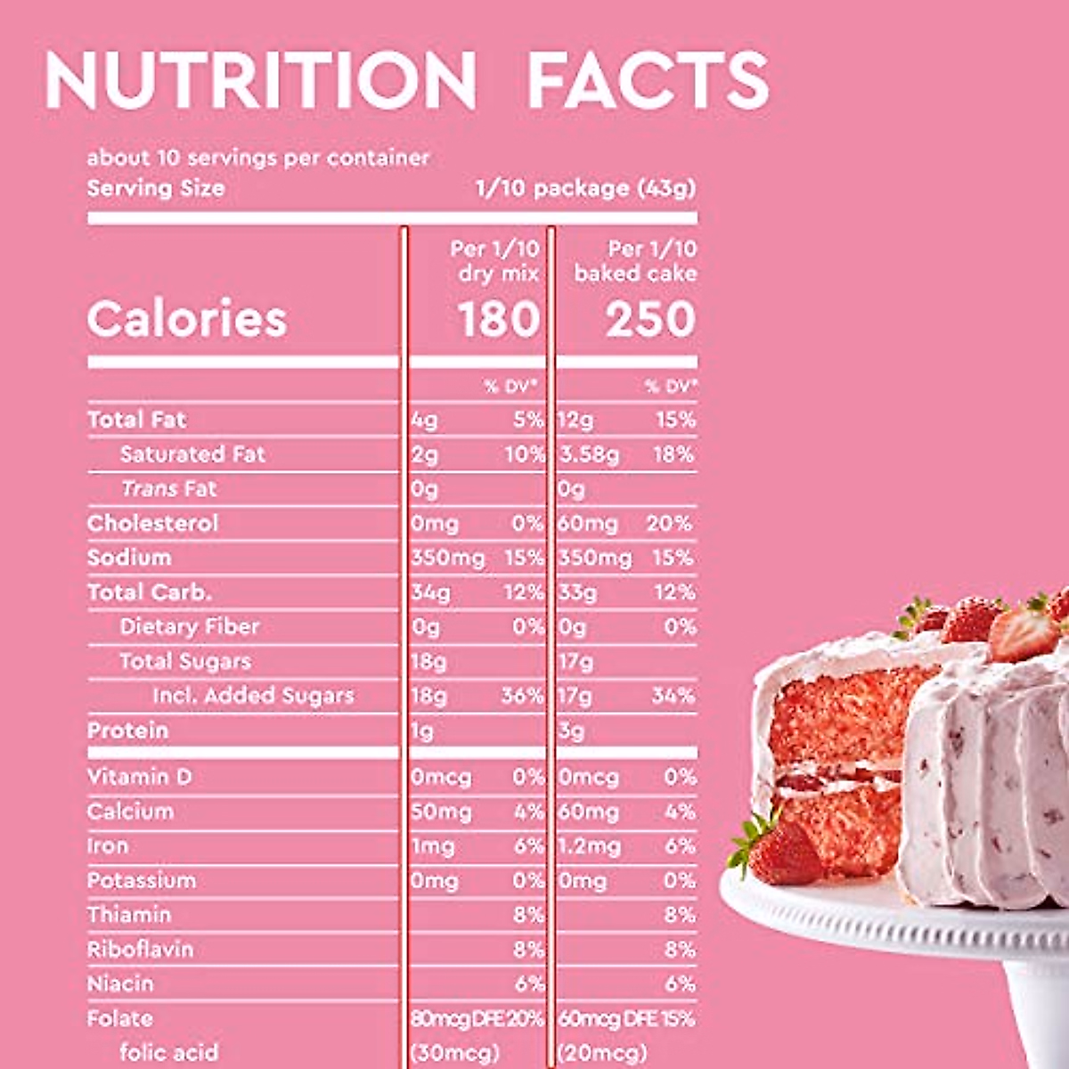 Duncan Hines Signature Perfectly Moist Strawberry Supreme Naturally Flavored Cake Mix 15.25 Ounce