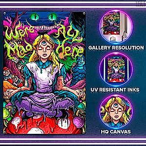 Trippy Tapestry for Bedroom Wall Decor - Alice in Wonderland Tapestry Picture Canvas Art Posters for Room Modern Wall Art Print - 15.7 x 23.6 IN (40x60cm) Bedroom Decor Posters Trippy Wall Decoration