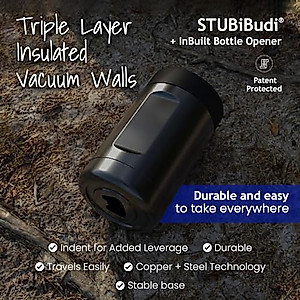 STUBiBudi Beer Can Cooler 12 oz Beer Bottle Insulator Beer Bottle Opener, 3 in 1 Universal Can Cozy Insulated Can Cooler Beer Cooler 4 in 1 Can Holder Beer Gifts Men Beer Opener (Navy)