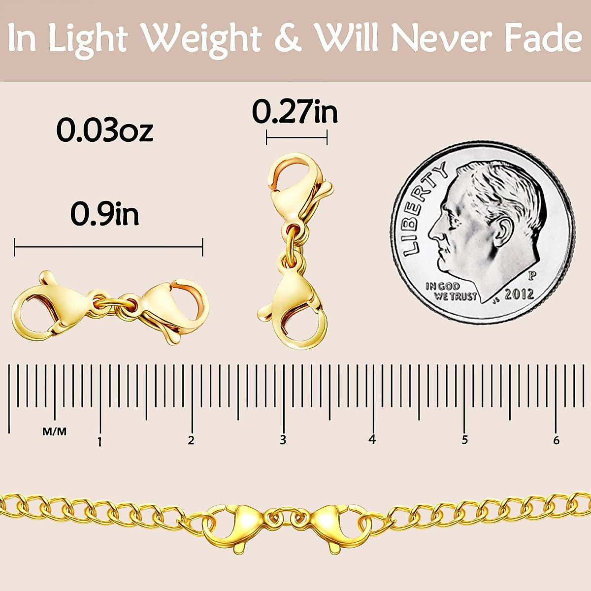 OHINGLT Double Lobster Clasp Extender Necklace Clasp Connector Bracelet Extension,Gold and Silver Lobster Claw Clasp Double Opening Jewelry Clasps for DIY Jewelry Making Women