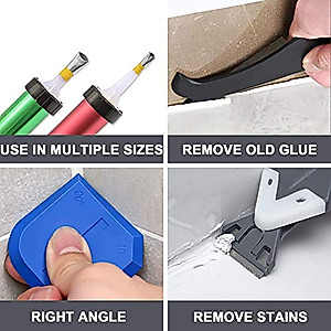 6 in 1 Silicone Caulking Tools 14Pcs Caulk Nozzle Applicator Finisher Kit Sealant Finishing Tool Grout Scraper Reusable Caulking Tool for Kitchen Bathroom Window