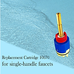 ALITZ 10670 Shower SINGLE LEVER Ceramic Pressure Balancing Cartridge,Replacement With Aqua source Glacier Bay Single Handle Faucets,Square Broach, blue, Brass,HL-40-4.25 Inch