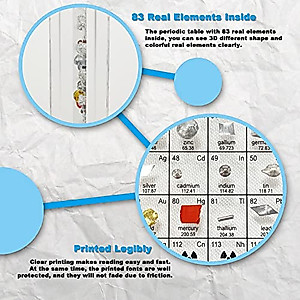 BEWITU Periodic Table with Real Elements Inside, Acrylic Periodic Table with Flannel Bag, Large Periodic Table of Elements, Chemistry Gifts for Kids Adults Teacher(8.3" x 5.5")
