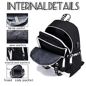 IUTOYYE Boy's Backpack, 3D Print Anime Bags Comic Fans School Student Backpack with USB Charging Port… (M Style)