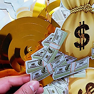 30 Pack(Swrils & Cutouts) Money Birthday Hanging Decorations Dollar Bill Cash Hanging Swirls Investment Themed Decorations for Birthday Casino Wedding Bachelorette Graduations Party Supplies