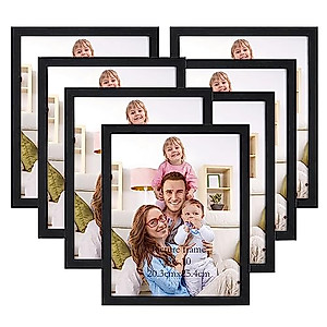 Giftgarden 8x10 Picture Frame Multi Photo Frames Set for Wall Decor or Tabletop Display, 7 Pack, Black