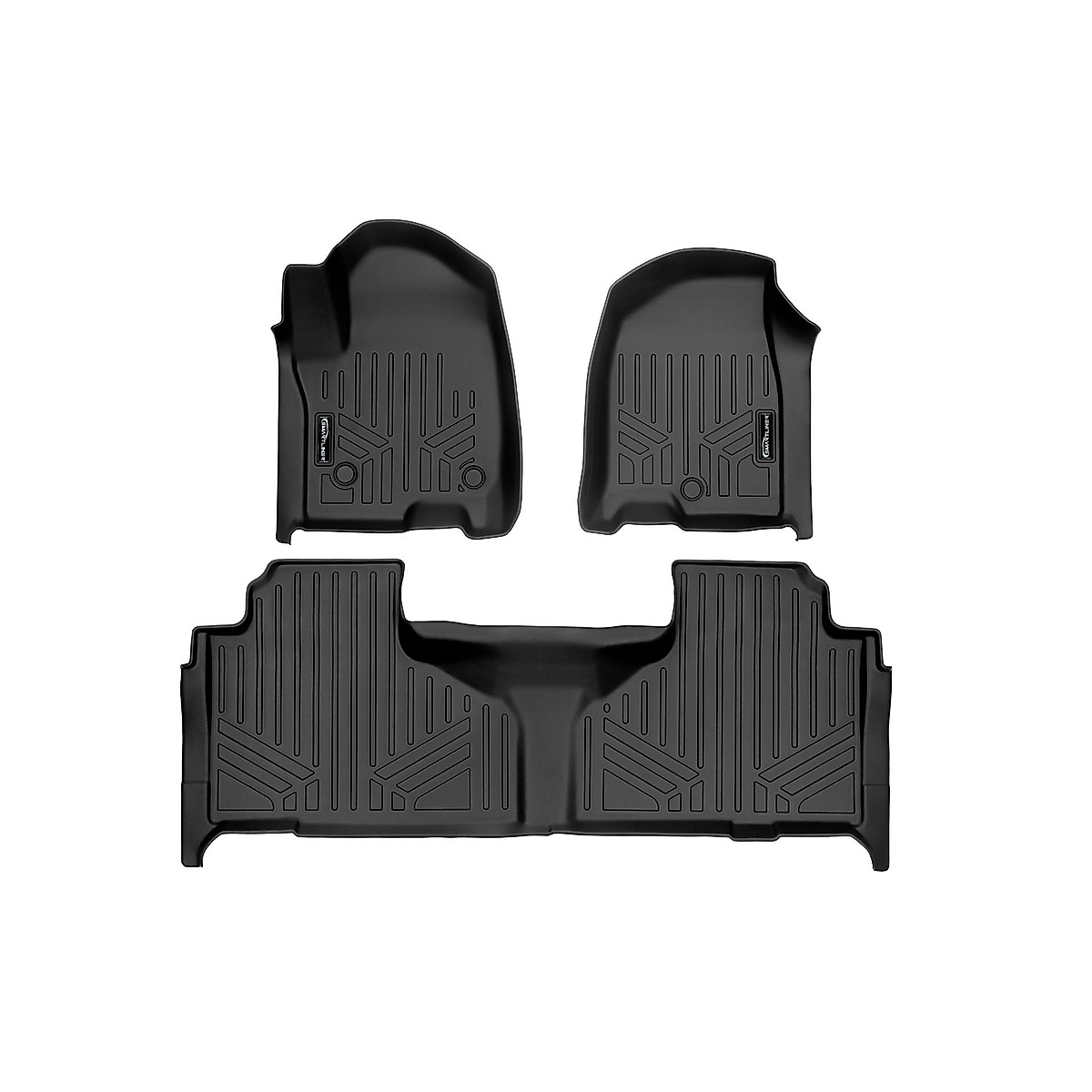 SMARTLINER Custom Fit Floor Mats 2 Row Liner Set Compatible with 2021-2023 Tahoe/Suburban/Yukon & XL with 2nd Row Bench Seat