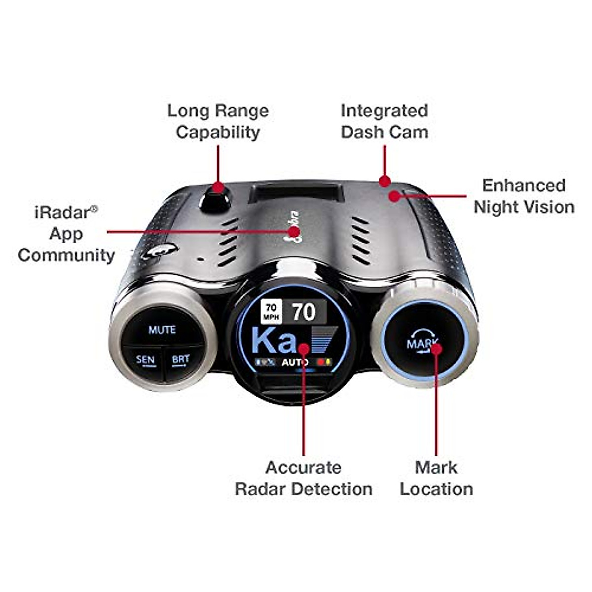 Cobra Road Scout Dash Cam and Radar Detector, WiFi, Bluetooth, iRadar Compatible, HD 1080P Dash Camera for Cars, Heavy Duty EZ Mag Mount, Connects with iRadar App