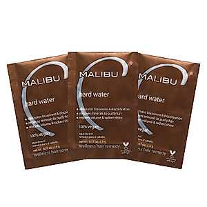 Malibu C Hard Water Wellness Hair Remedy - Removes Hard Water Deposits & Impurities from Hair - Contains Vitamin C Complex for Shiny Hair + Vibrancy - Hard Water Hair Products (3 Packets)