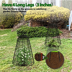 TAOMENNI (6 Packs) 14" D x 20" H Garden Cloches for Plants, Plant Cloche and Cover, Wire Plant Protectors from Animals, Protection for Your Plants and Seedlings, Heavy-Duty – Black