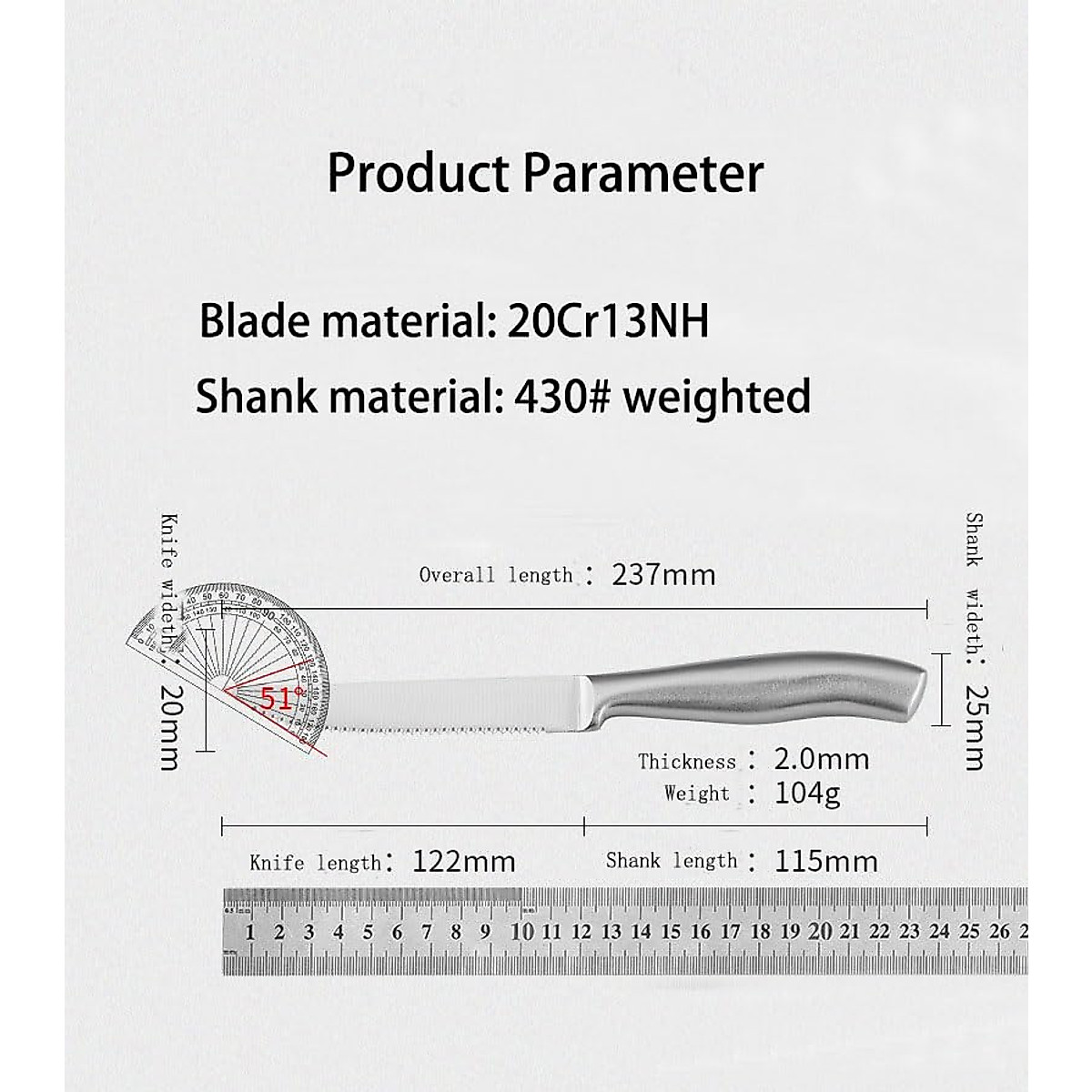 UNI-RHYTHM Upgrade 20Cr13NH 4.5Inchs Stainless Steel Steak Knife Set of 6, Dishwasher Safe Stainless Steel serrated Knives, Silver. Gift Box for Father's Day, Mother's Day, Thanksgiving, Christmas