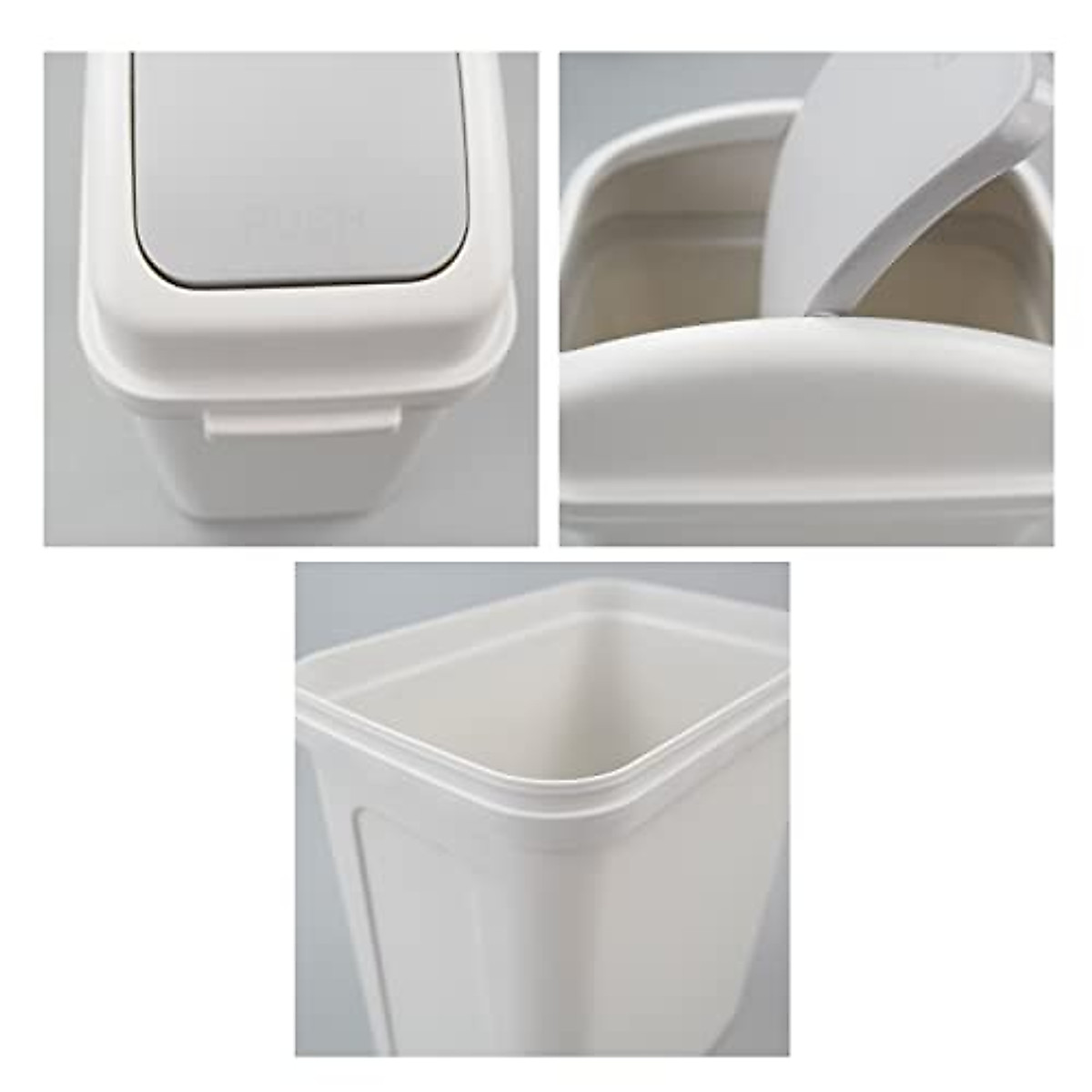 Zopnny 7 L Slim Plastic Trash Can, Swing Lid Garbage Can, 1-Pack, Grey