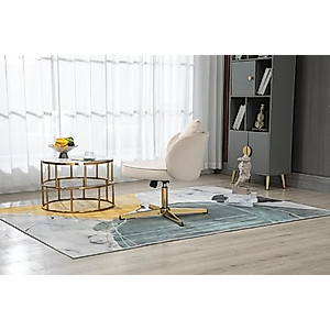 Wycian Kitchen Counter Height Chairs, Dining Chair Seat Polyester Foam Beige Adjustable Swivel Seat Height 15.75-52.5" for Living Room Bedroom 1PC