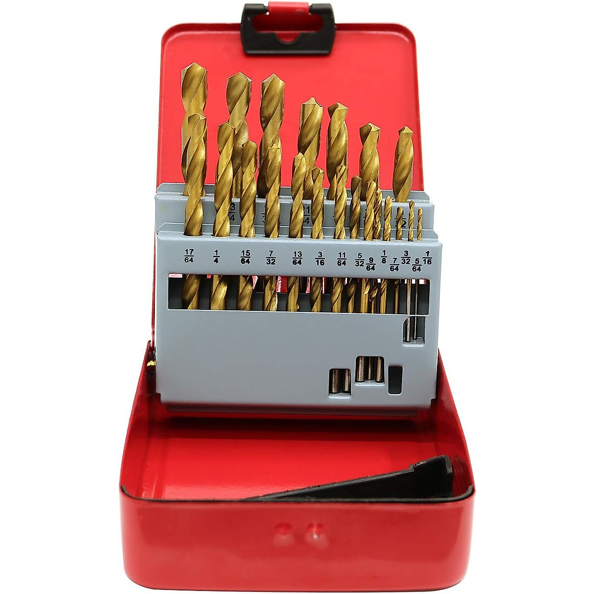 Monster & Master Titanium Plated Drill Bit Set, 21-Piece, High-Speed Steel Gold Drill Bits with 135 Degree Split Point Tip, 1/16" to 3/8", MM-TP-002