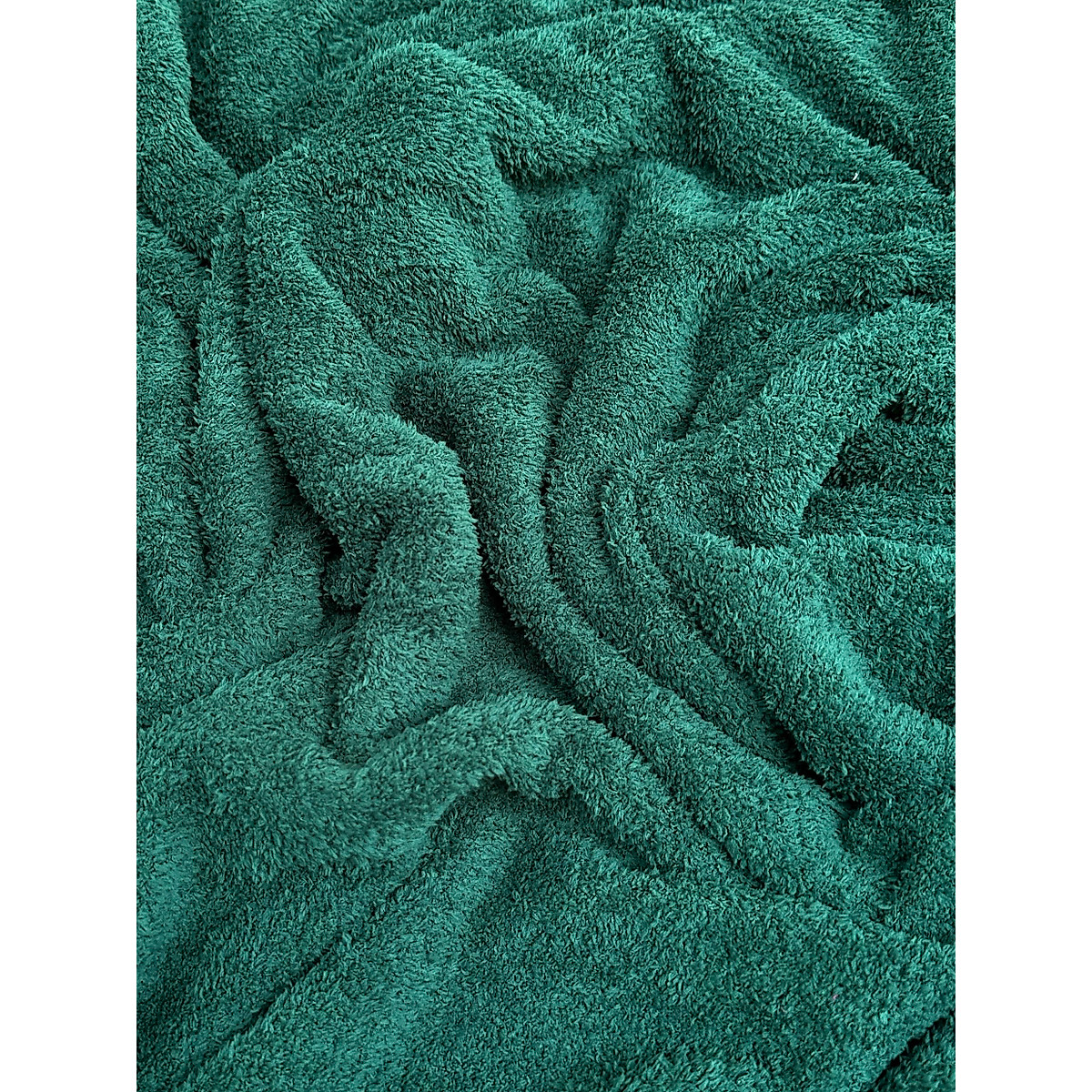 Plush Organic Terry Cloth Knit Fabric: Ideal for Sweaters, Bathrobes, and More - 60-Inch Width - 1 Yard of French Terry Cloth by The Yard (Hunter Green)
