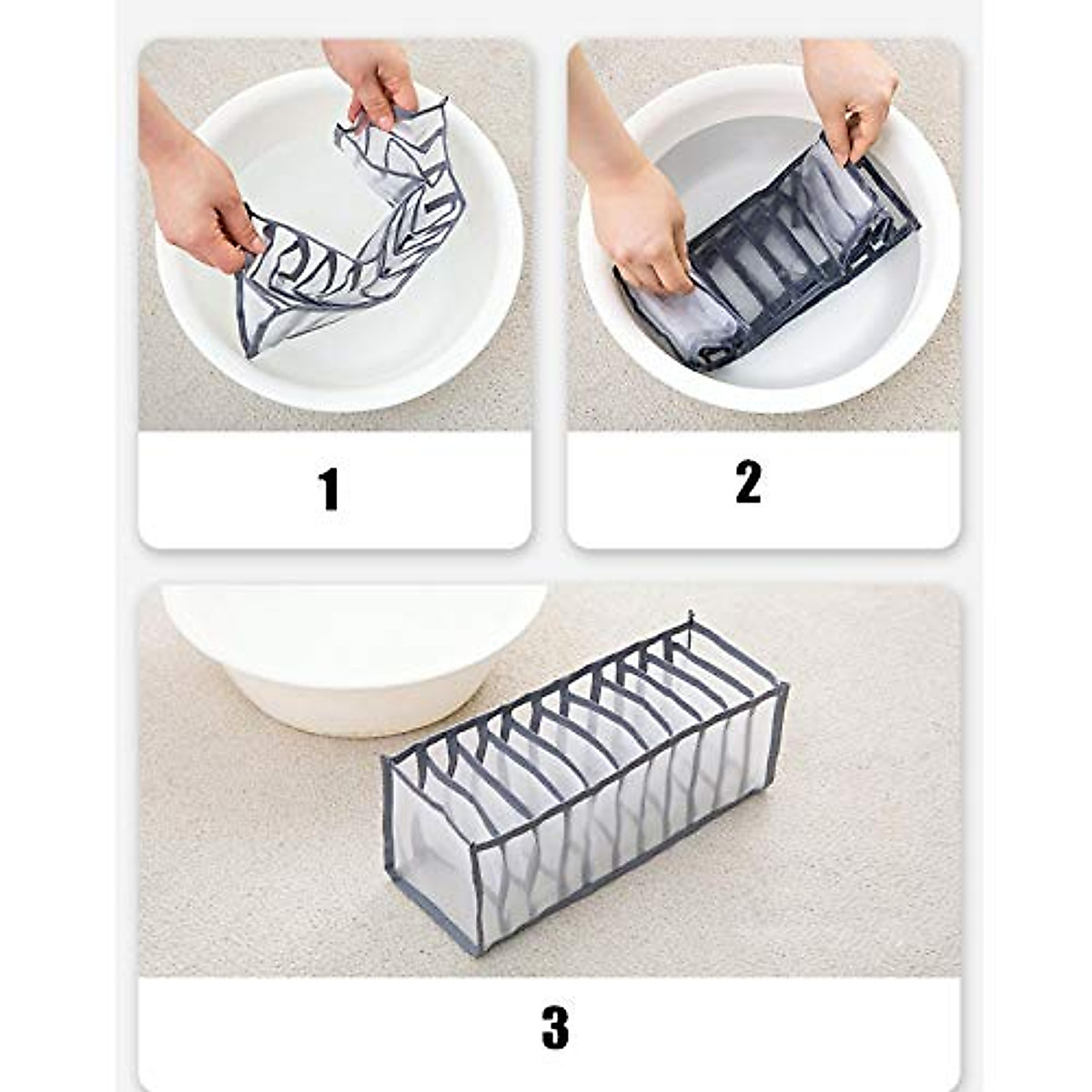 MULINN Breathable Drawer Organizer Closet Underwear Mesh Organizer For Socks Bra Scarves And Lingerie Storage Box
