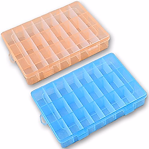 4 Pcs 24 Grids 7.5 Inch x 5.1 Inch Adjustable Small Removable Clear Plastic Jewelry Organizer Divider Storage Box Jewelry Earring Tool Containers (4pack(24-Grid ))