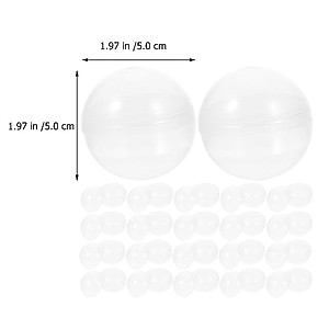 Gumball Machine Capsules 50pcs Small Round Capsules 50mm Clear Containers Empty Fillable Capsules Twisted Balls for Gumball Vending Machines Surprise Gift Plastic Ball Favor