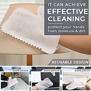 MagicXflow 10Pcs Multi-purpose Washable Dusting Gloves, Disposable Non-Woven Cloth Cleaning Dusty Removal Glove, Reusable Mitt (10pcs)