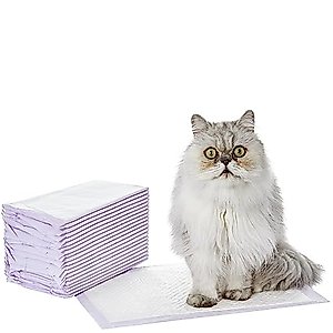Amazon Basics Cat Pad Refills for Litter Box, Unscented - Pack of 20, Purple and White