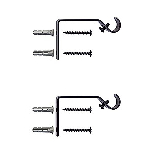 Interior Living 1/2" Diameter Adjustable Ball End Petite Café Curtain Rod, 28-48", Black, (AZ71763USREM)