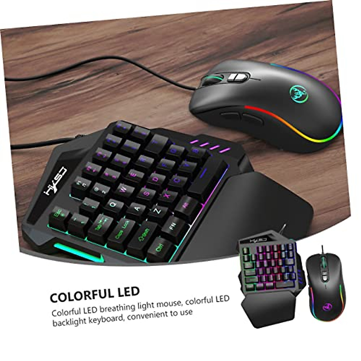 UKCOCO 1 Set one-Hand Human Body Ergonomic Gaming one Hand RGB Keyboard Mechanical Ergonomic Gaming Keyboard v100 Keyboard Left Hand Gaming Keyboard Gaming Keyboard Mouse Plastic