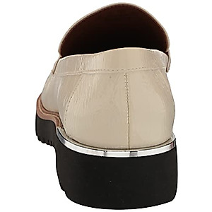 Franco Sarto Womens Carolynn Lug Sole Loafer with Tassel Detail, Putty White Patent, 9.5