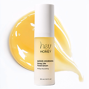 Hey Honey Skincare Good Morning Honey Silk Facial Serum for True Glow | Vitamin C Fast Acting Skin Hydrator and Skin Barrier Protector | with Hyaluronic Acid Serum | 1 oz