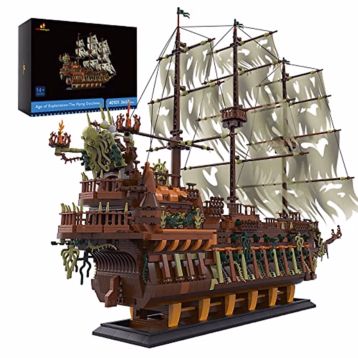 JMBricklayer Pirate Ship Model Building Blocks Kits - Mysterious MOC Model Ship Set, Creative Sailboat Building Sets, Ideal Gifts for Teens Age 14+ Adults who Like Challenging Blocks (3653 Pieces)