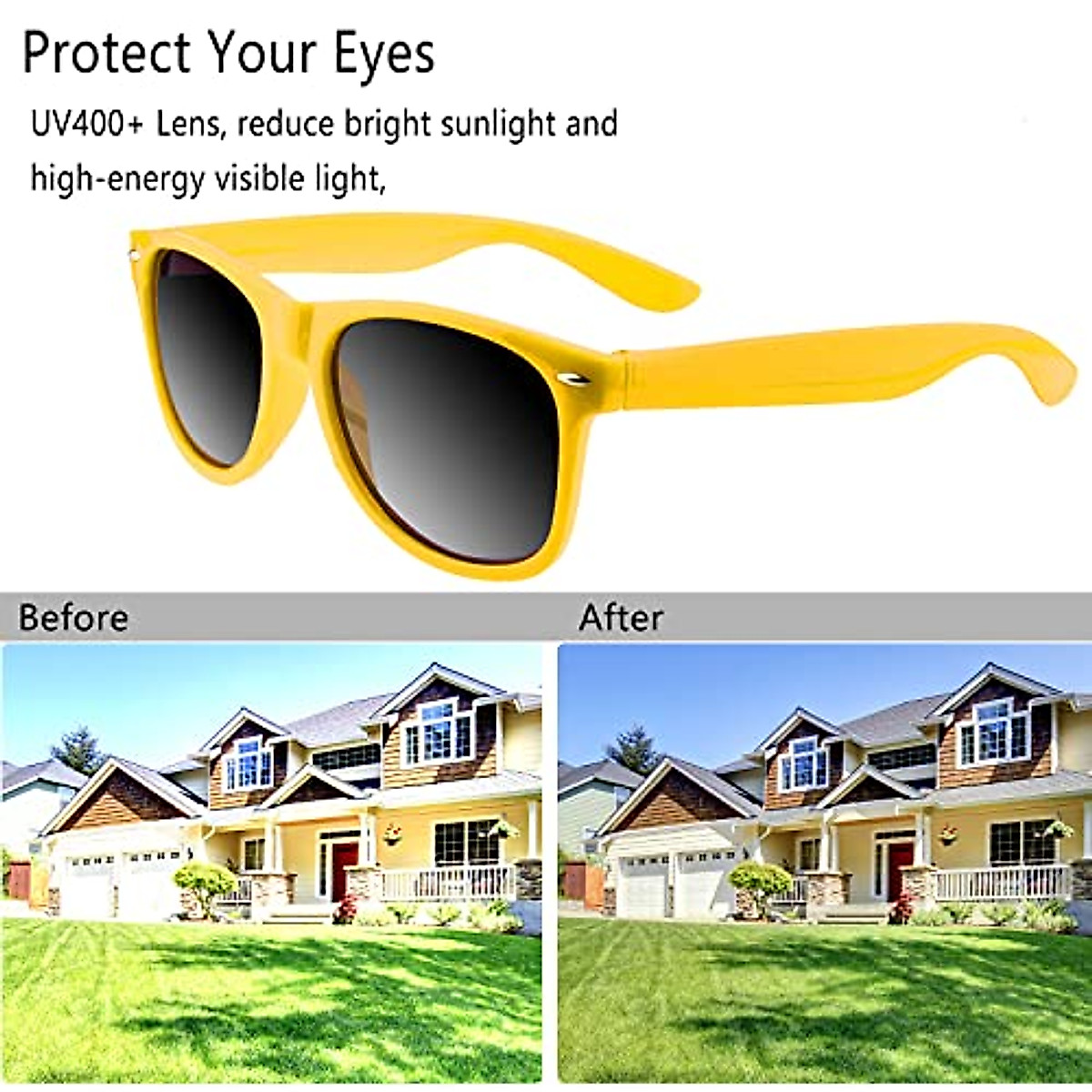 TUPARKA 12 Pack Sunglasses in Bulk School Party Goody Bag Fillers for Birthday Party Beach Pool Party, Yellow