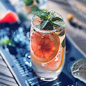 Claplante 12 Pcs Crystal Highball Glasses, 15 oz Drinking Glasses, Tall Glass Sets, Water Glasses, Mojito Glass Cups, Bar Glassware, and Mixed Drink Cocktail Glass Set, Collins Glass Tumblers