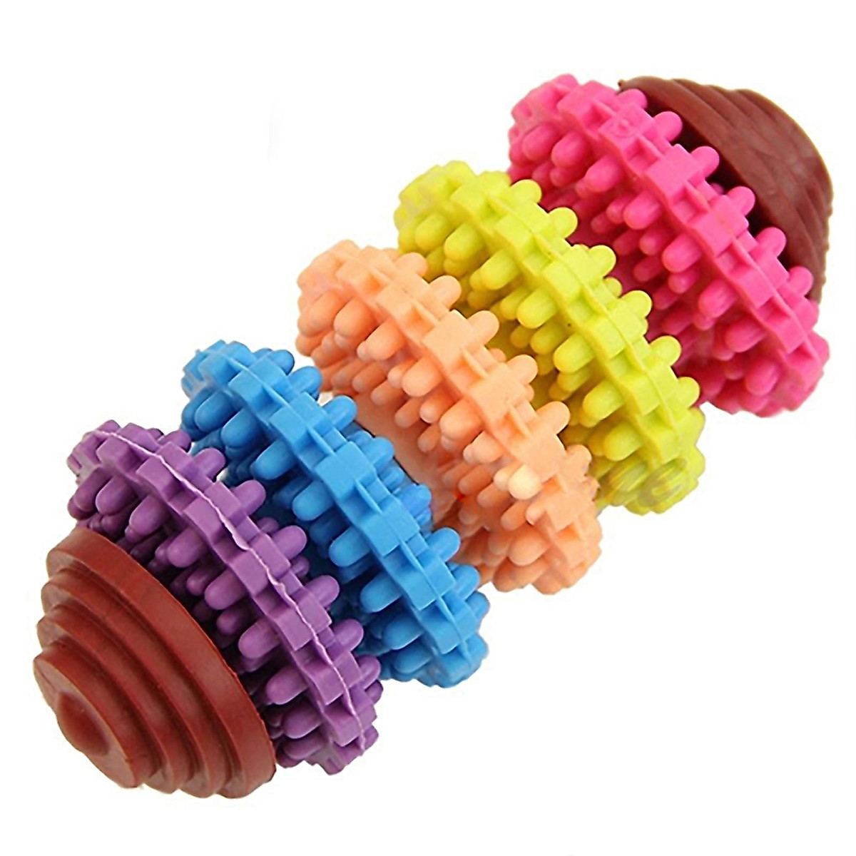 ulafbwur Pets Dogs Puppy Colorful Rubber Dental Teething Healthy Teeth Gums Chew Toy Flimikun
