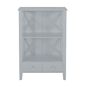 Rustic Bathroom Storage Cabinet with 2 Drawers, White