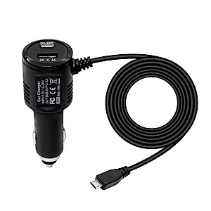 RIIEYOCA Dash Cam Micro USB Power Cable, with Switch USB 5V 2.4A Port, for Most Dash Camera and GPS Navigation, Compatible with USB Port Devices（Cable:11.48ft）