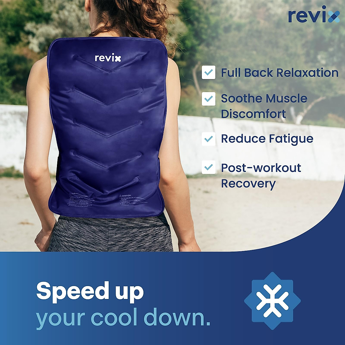 REVIX Large Ice Pack for Back Relaxation, Cold Packs Reusable for Shoulder, Hip, Leg, Ice Wraps Cold Compress Therapy to Smooth Discomfort and Fatigue, 13 X 21‘’