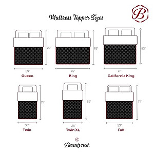 Beautyrest Black Diamond Cooling, Pressure-Relieving Memory Foam Mattress Topper, Twin XL, 3-Inch, Grey